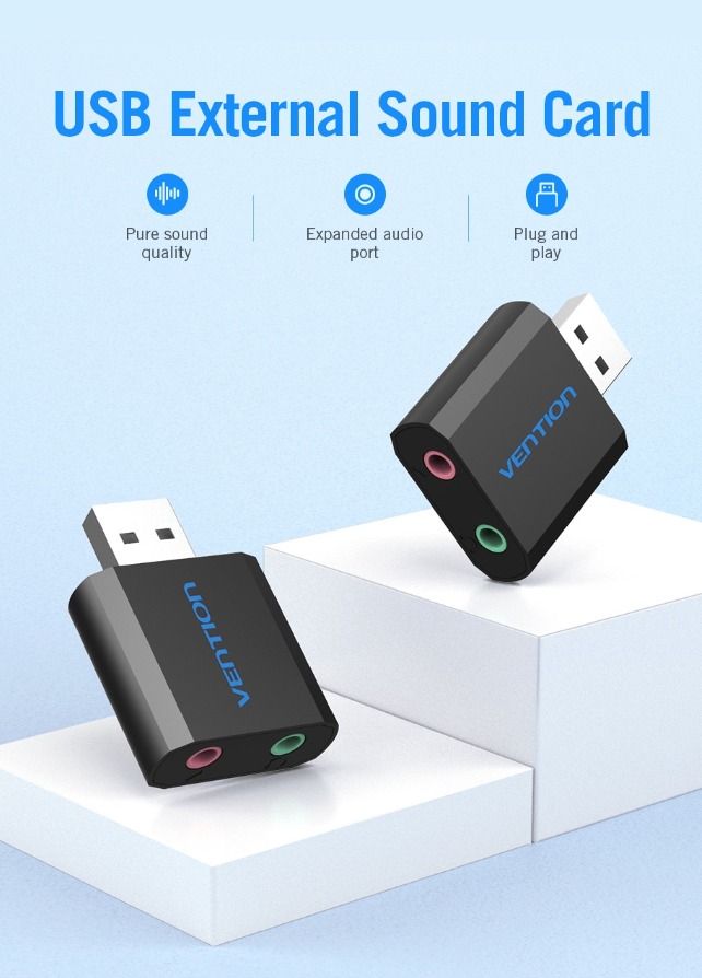 Vention External Usb Aux Mic Adapter Stereo Audio Sound Card 3.5Mm For ...