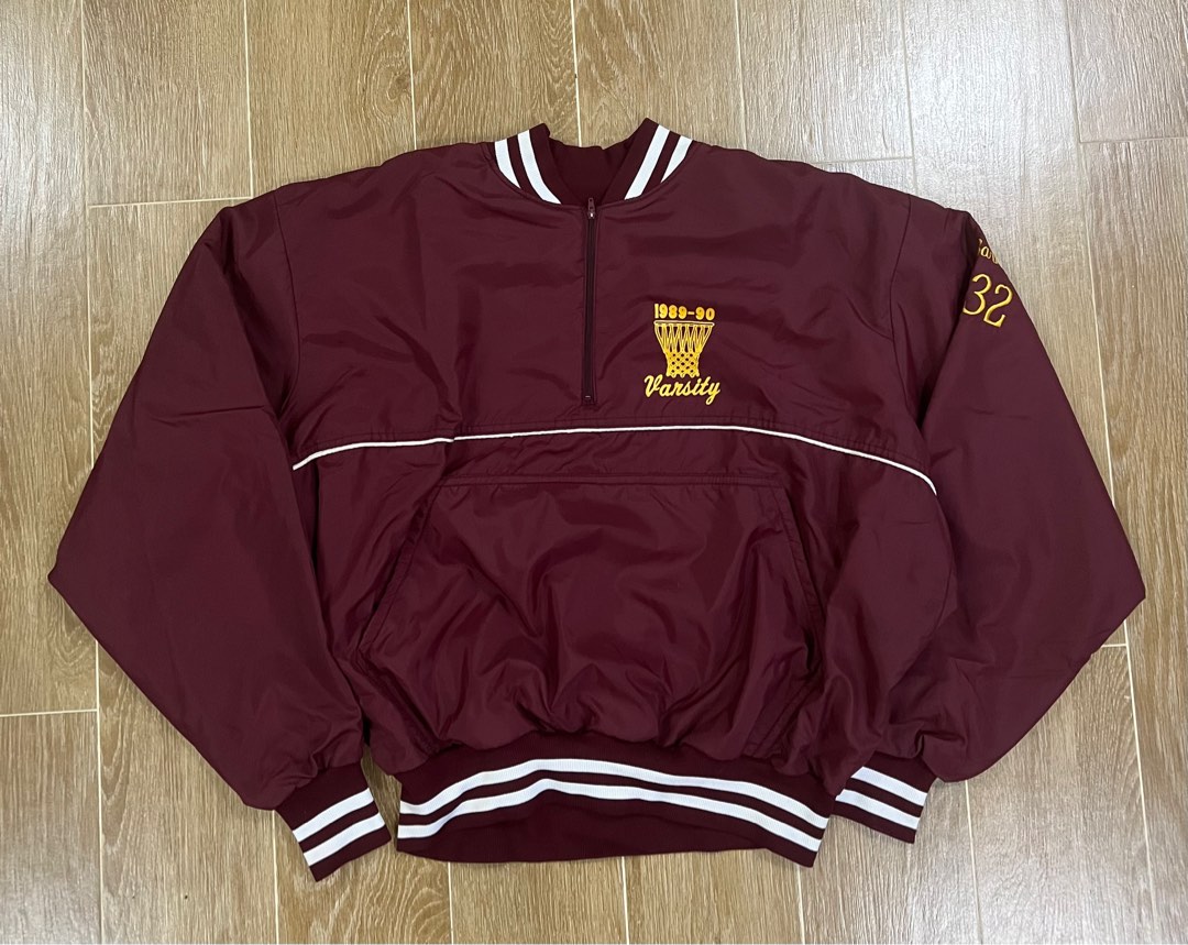 Vintage Half Zip Boxy Varsity Jacket, Men's Fashion, Coats, Jackets and ...