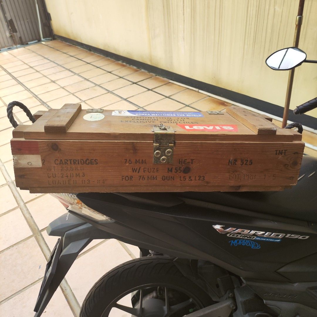 vintage/antik: Peti kayu amunisi militer (munition box/military box ...