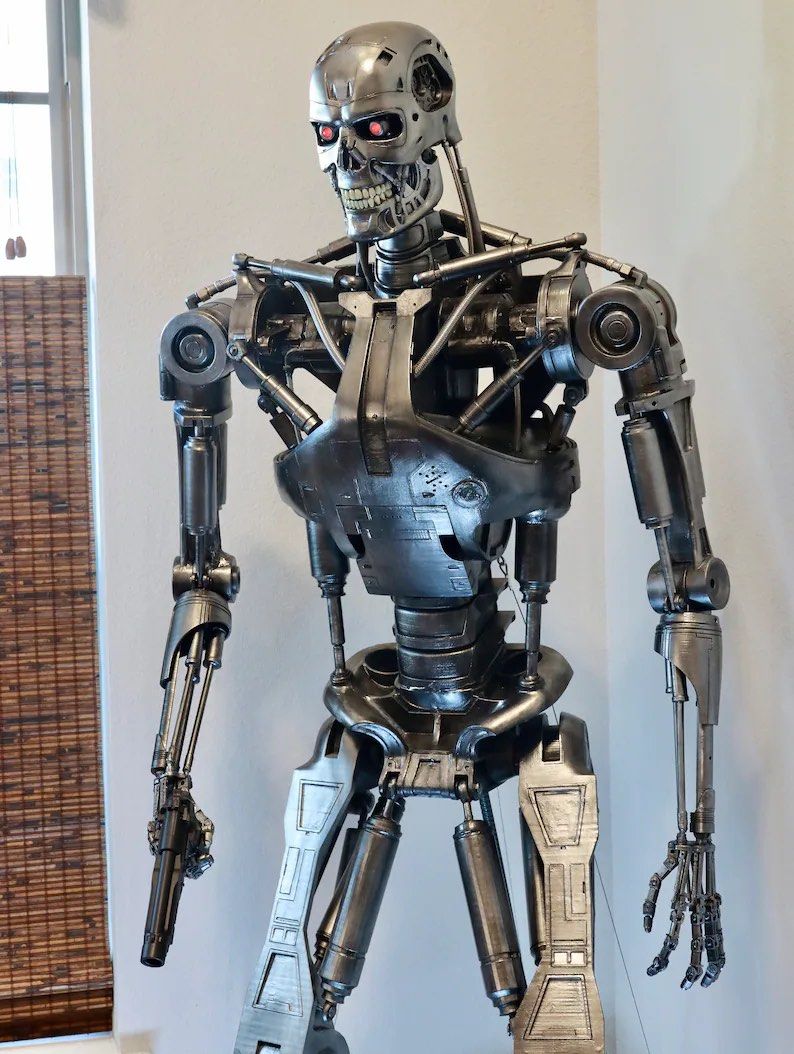 200cm Life Size T2 Terminator T800 Endoskeleton Standing Figure High