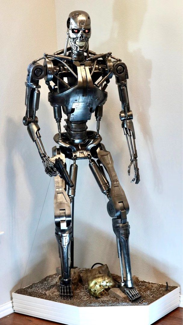200cm Life Size T2 Terminator T800 Endoskeleton Standing Figure High ...