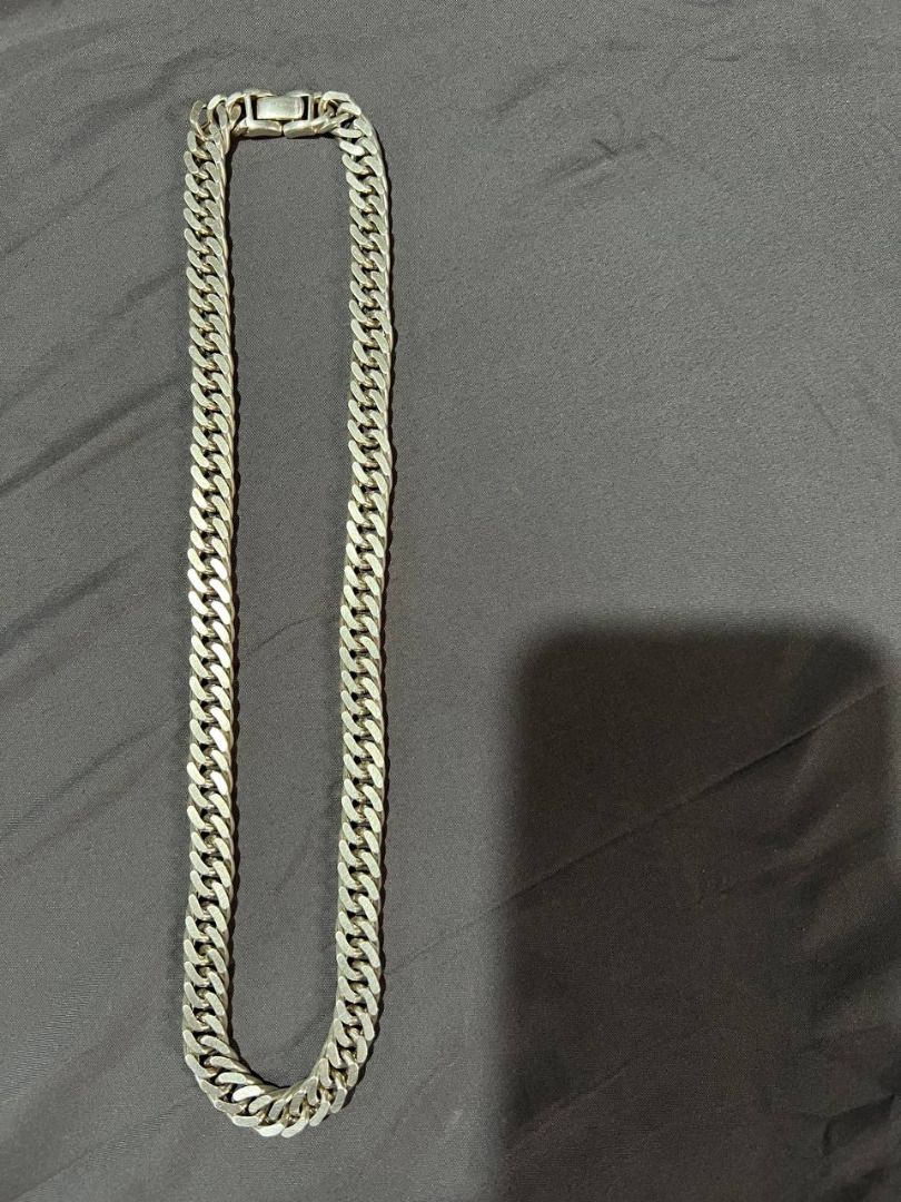 22 Inch Cuban Style 925 Custom Silver Necklace for Men, 128 Grams, Men ...