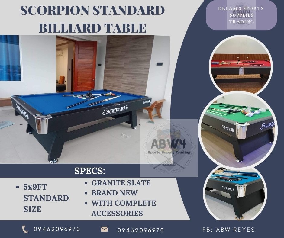 5x9FT STANDARD SCORPION BILLIARD TABLE, Sports Equipment, Sports ...