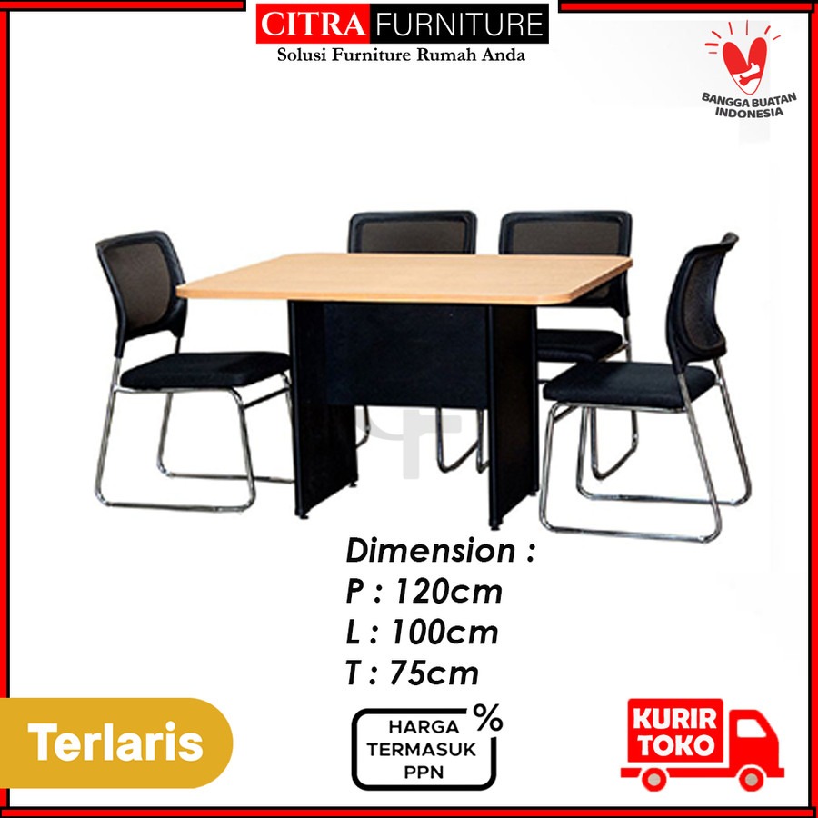 [ SHUMO ] Meja Meeting Besar 120 x 100 cm | Meja Rapat Kantor - TANPA ...