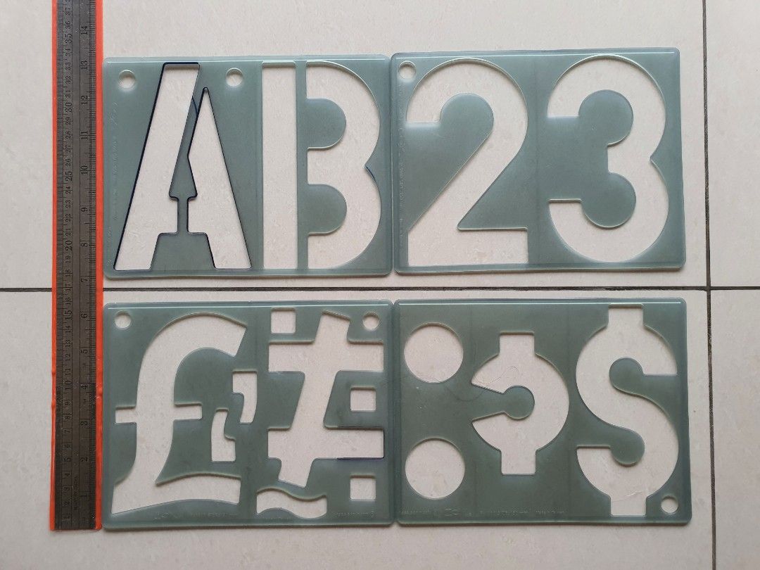 Alphanumeric Stencil, Hobbies & Toys, Stationery & Craft, Other Stationery & Craft on Carousell