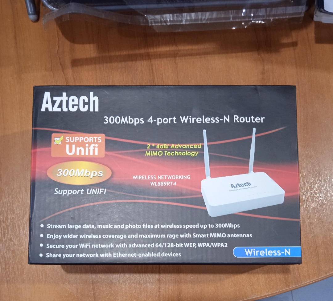 Aztech 300mbps 4-port wireless-N Router, TV & Home Appliances, TV ...
