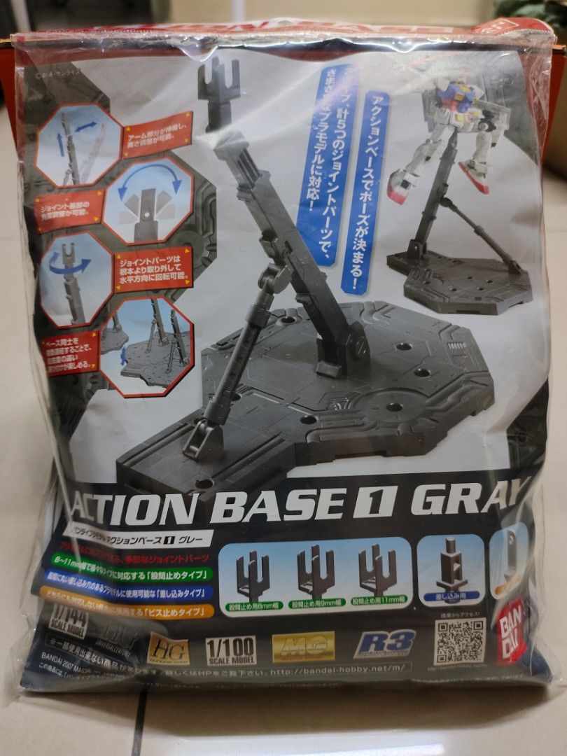 Bandai Gunpla Display Stand Action Base 1 Grey Gray Gundam, Hobbies ...
