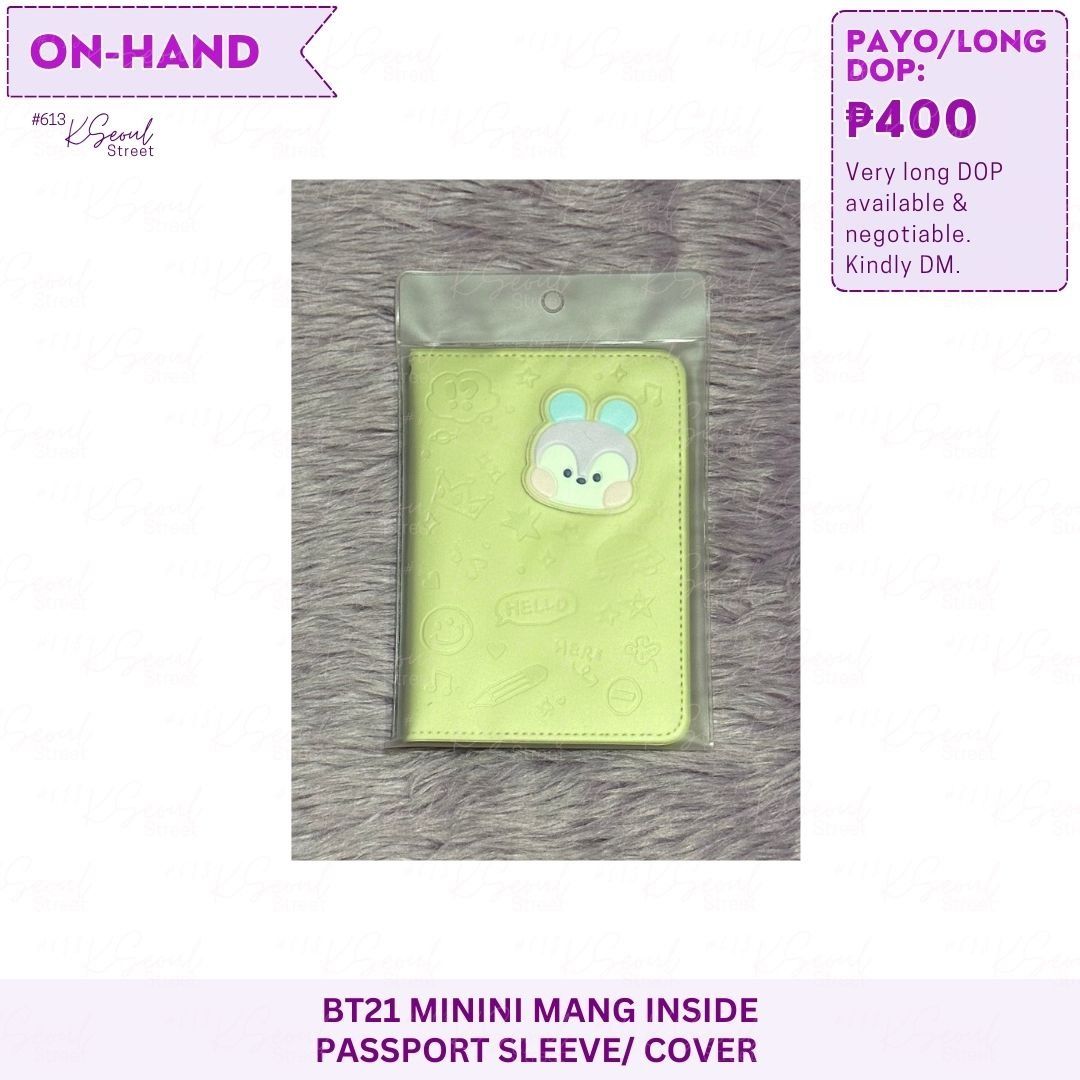 BT21 MININI MANG INSIDE: PASSPORT SLEEVE/ COVER, Hobbies & Toys ...