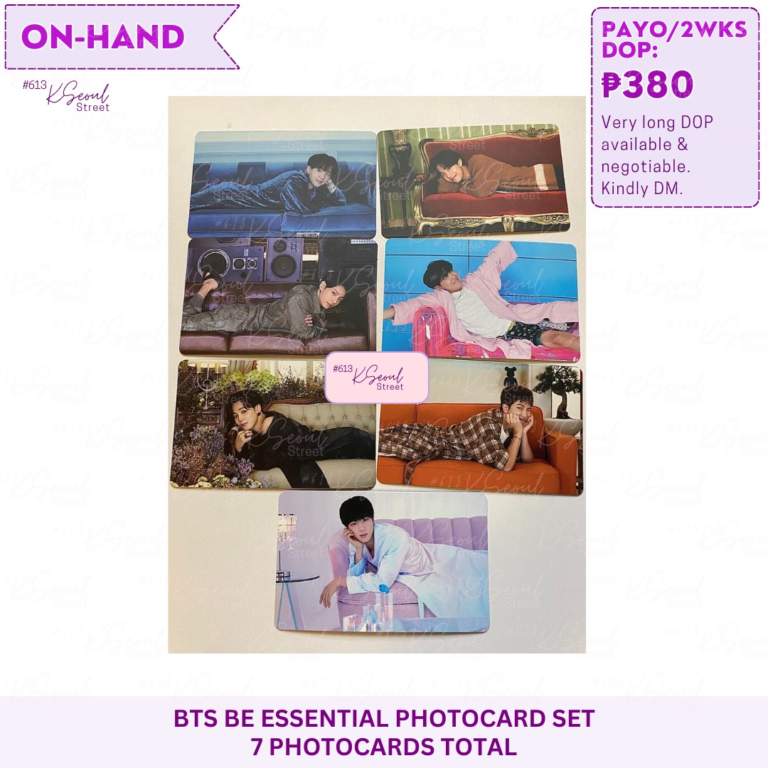 BTS BE ESSENTIAL PHOTOCARD SET 7 TOTAL, Hobbies & Toys, Memorabilia ...