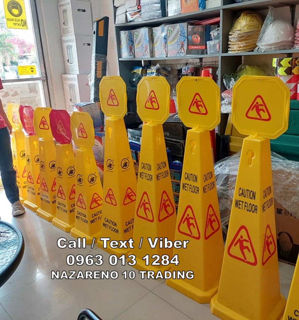 Caution wet floor Caution Sign Cone Type, Commercial & Industrial ...
