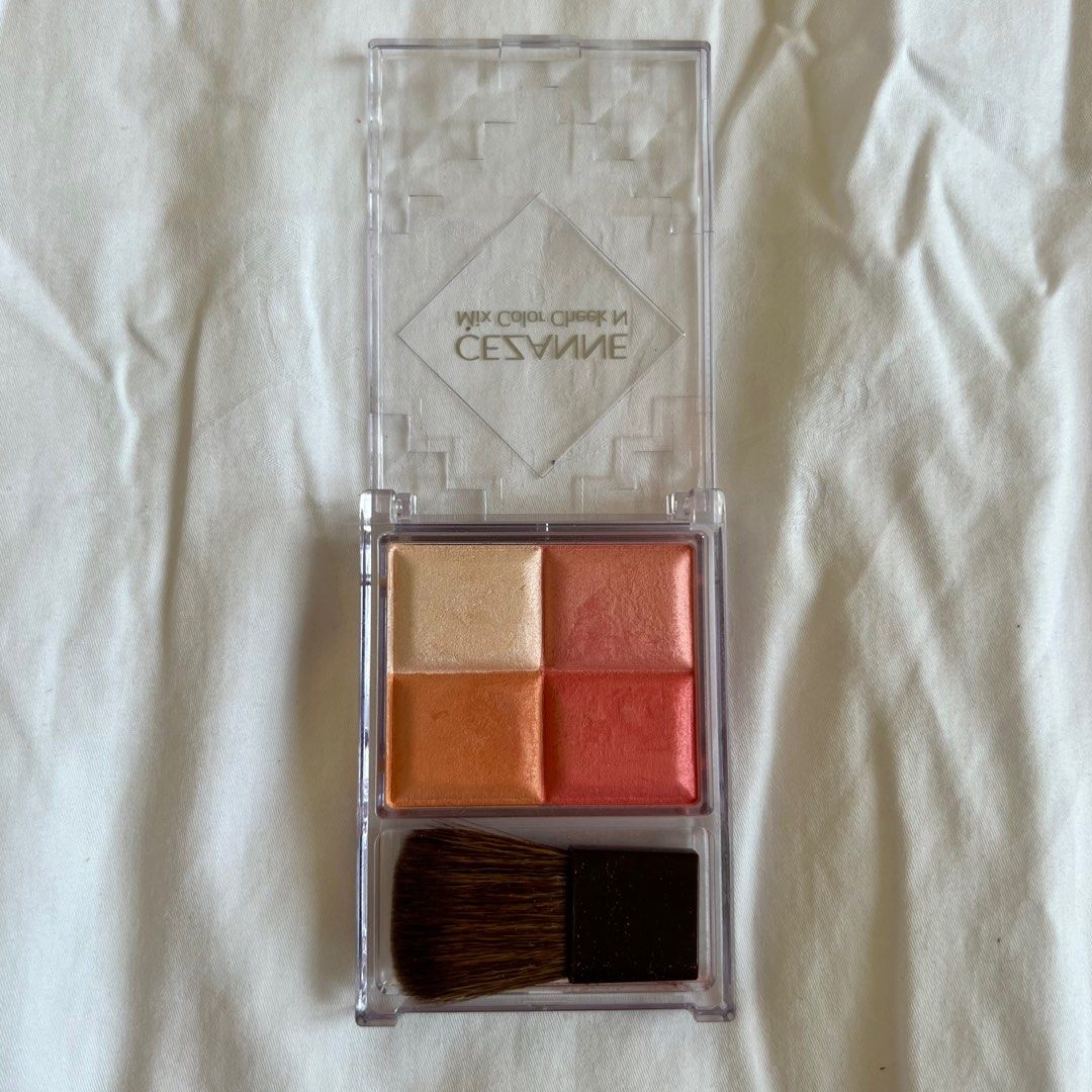 Cezanne Mix Color Cheek N02 Pure Coral 7.1g Powder Cheek Moist 4 Color ...