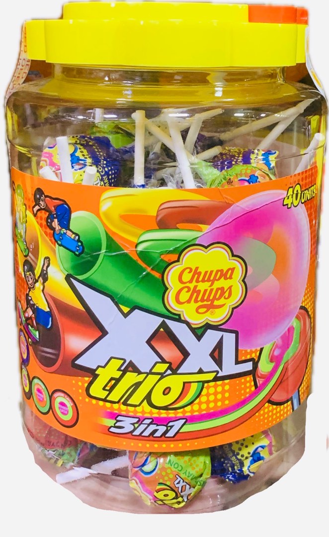 CHUPA CHUPS XXL TRIO JAR 40'S, Food & Drinks, Other Food & Drinks on ...