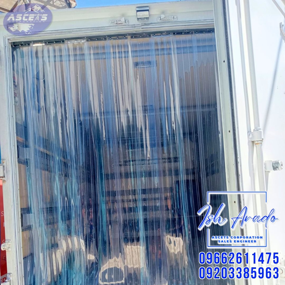 clear plain or rib pvc curtain and stainless steel hanger, Commercial ...