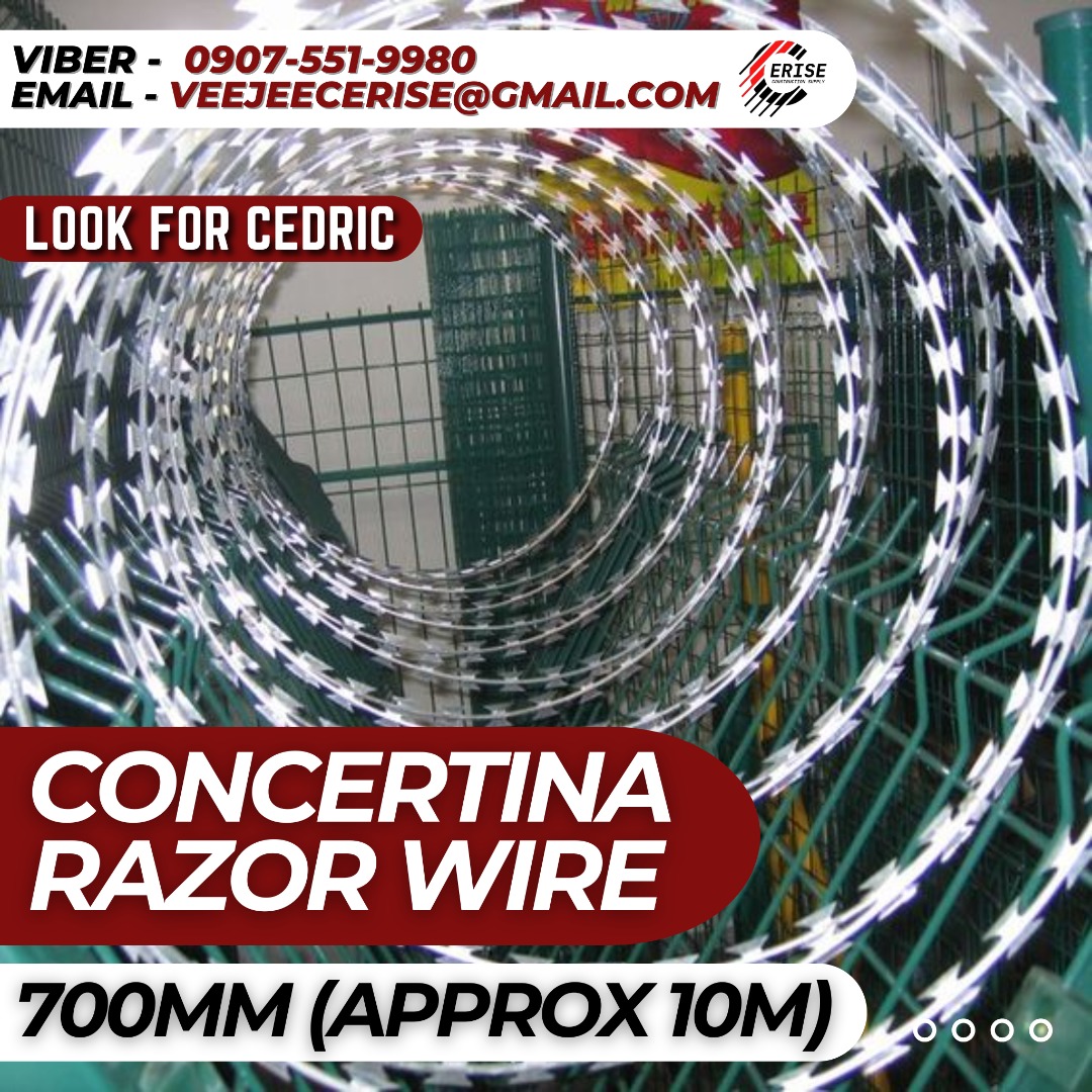 CONCERTINA RAZOR WIRE 700MM 10 M, Commercial & Industrial, Construction ...