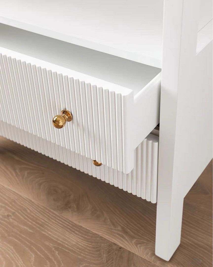 CONNOR Modern Fluted Bedside Table, Furniture & Home Living, Furniture, Tables & Sets on Carousell