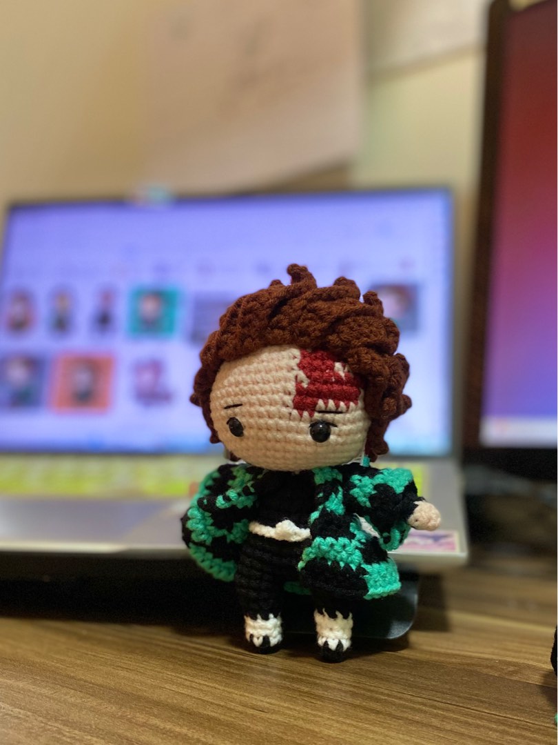 Crochet Tanjiro Kamado from Demon Slayer, Hobbies & Toys, Stationery ...