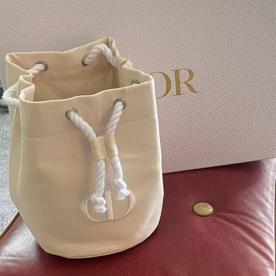 Dior beauty white drawstring cosmetic pouch mini organizer, Luxury ...
