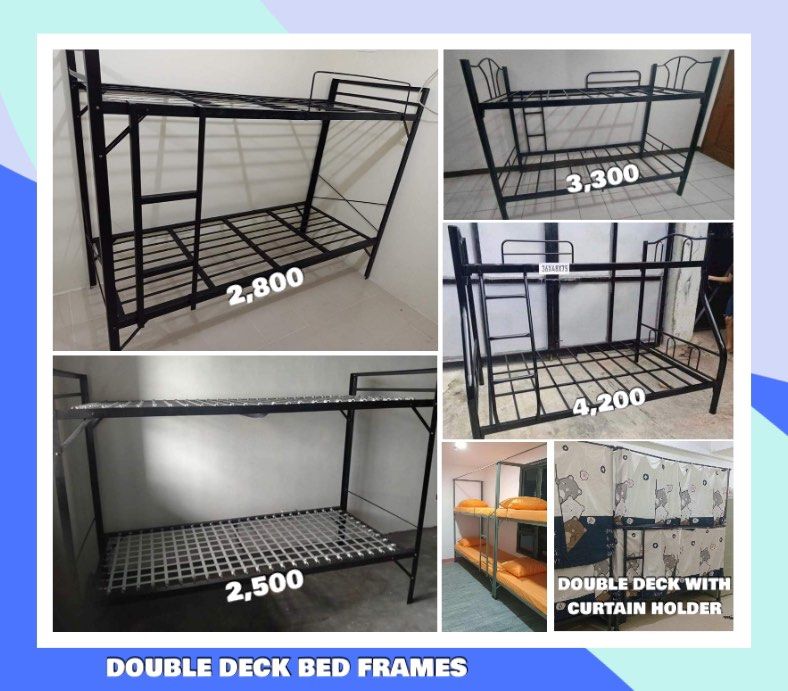 Double deck bed frame, Furniture & Home Living, Furniture, Bed Frames ...