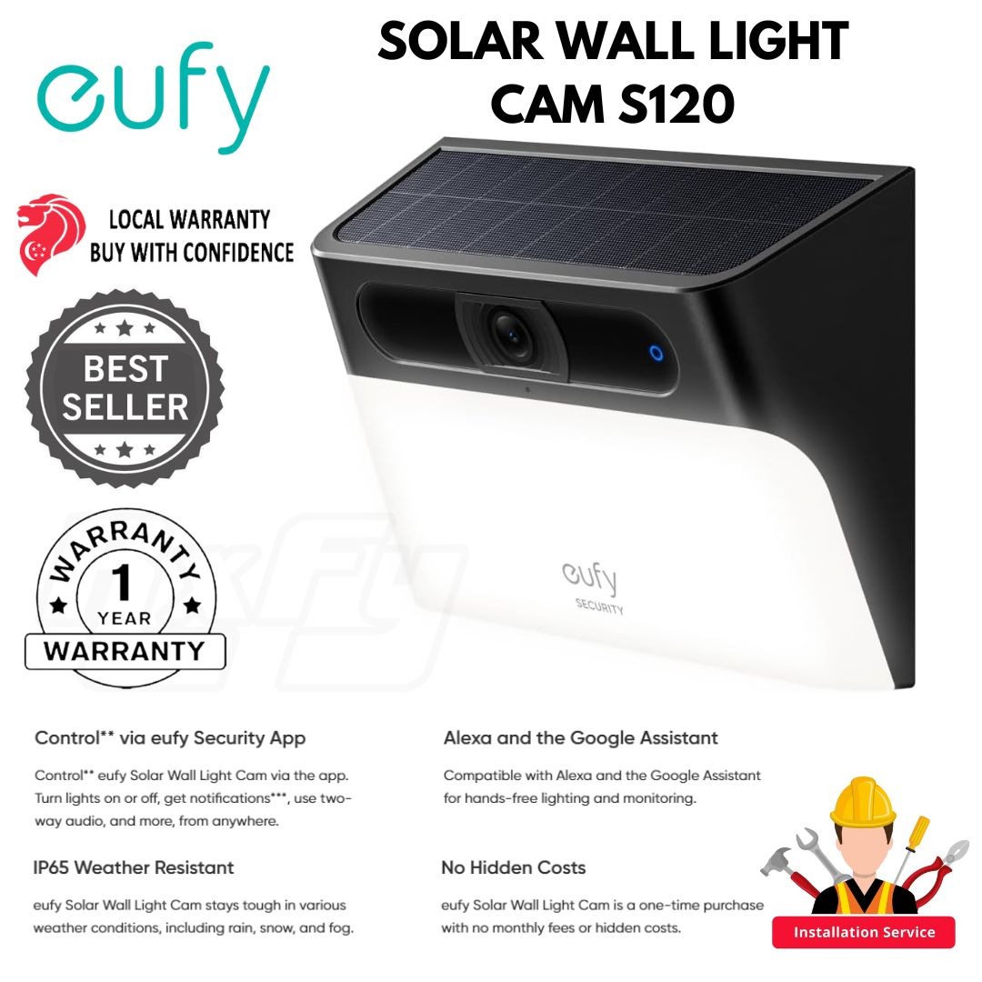 eufy Security Solar Wall Light Cam S120, Solar Security Cameras ...