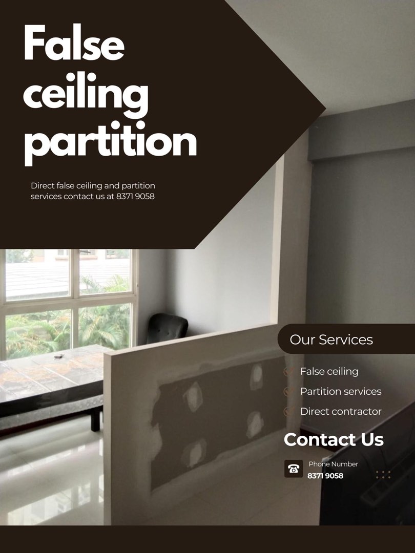 Partition install False ceiling/ L box/ cove light/ design False ...