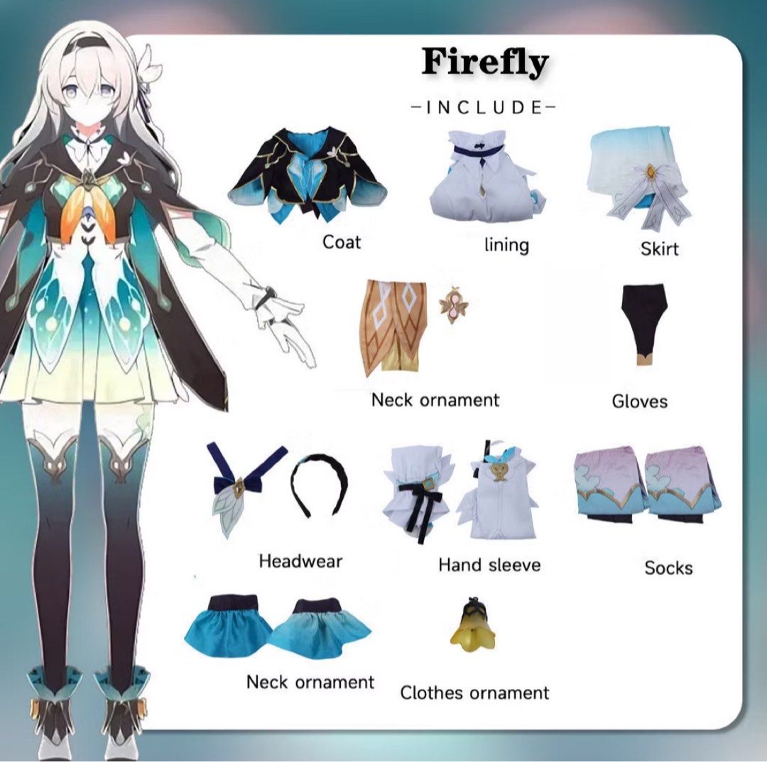 Firefly HSR Costume Cosplay, Women's Fashion, Dresses & Sets, Sets or ...