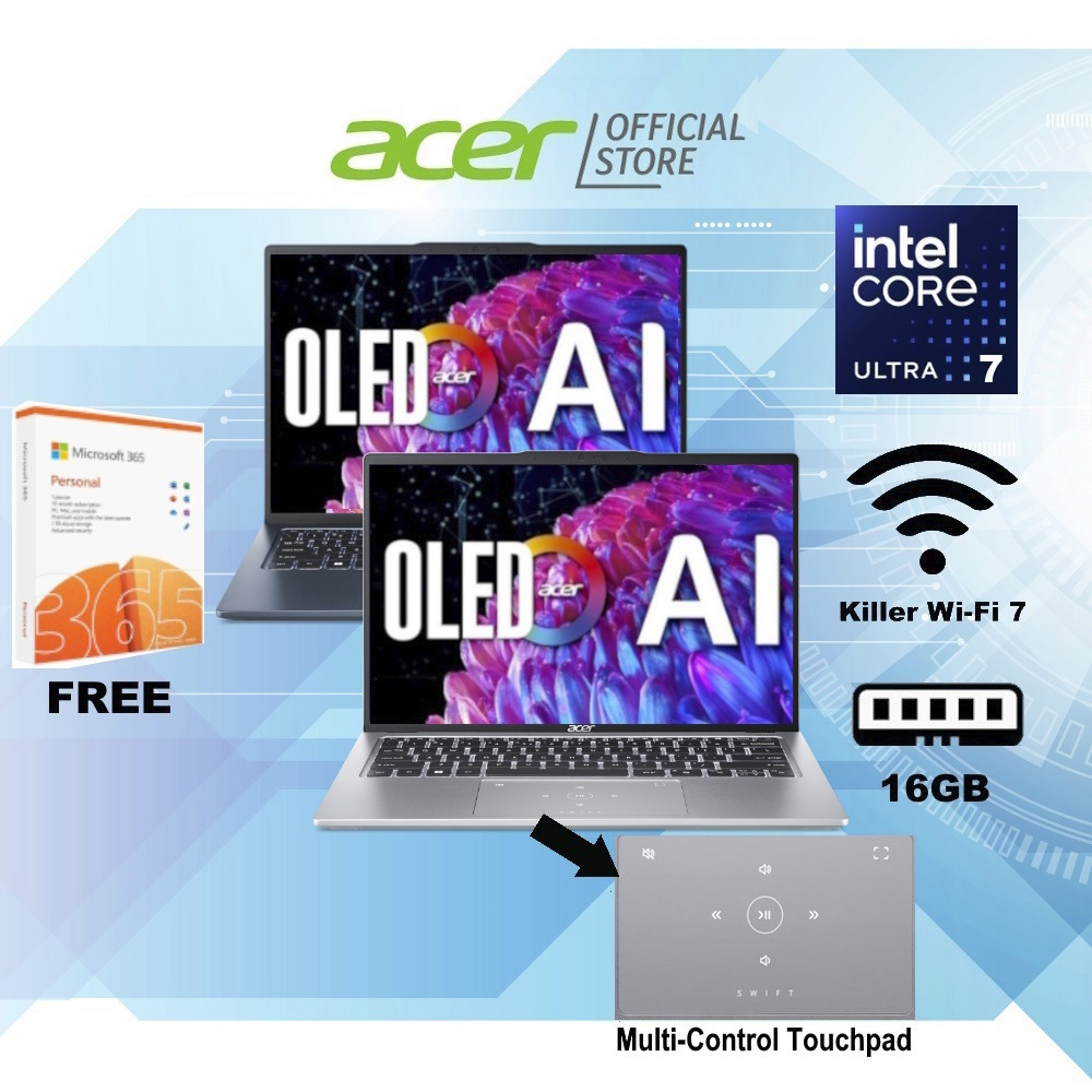 [FREE MS OFFICE][AI PC Intel Core Ultra 7] Acer Swift Go 14 | SFG14-73-7691/7516 14-Inch 2.8k ...