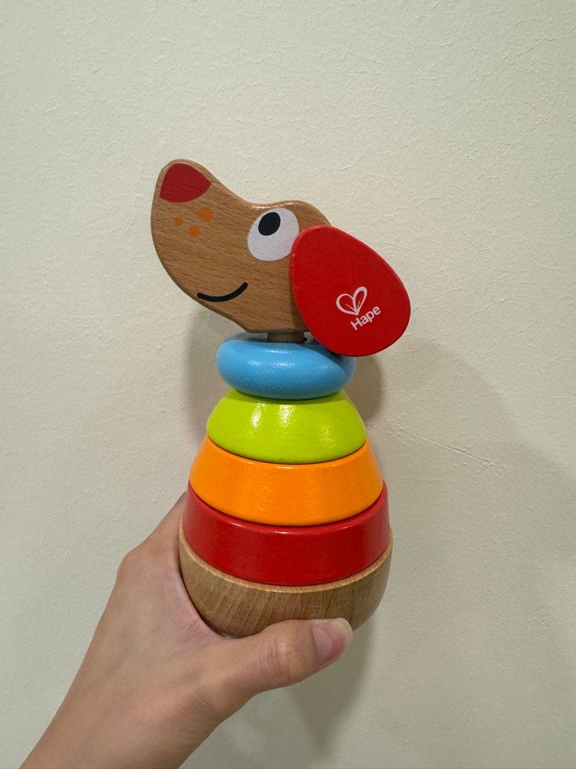 [HAPE] Wooden Stacking Toy, Babies & Kids, Infant Playtime on Carousell