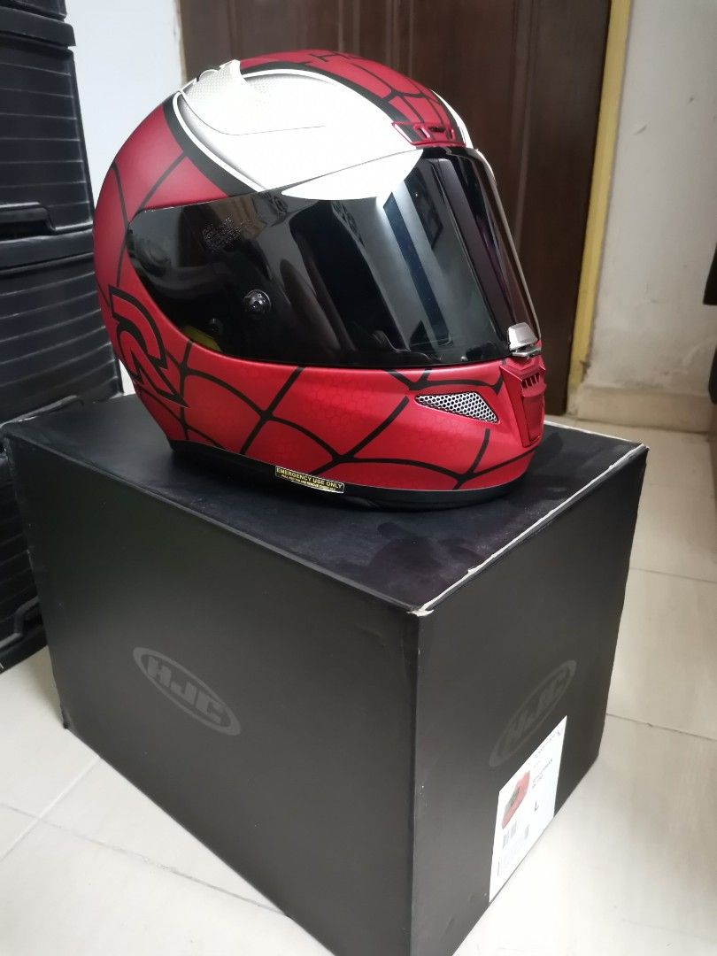 HJC rpha11 marvel edition spiderman helmet, Auto Accessories on Carousell