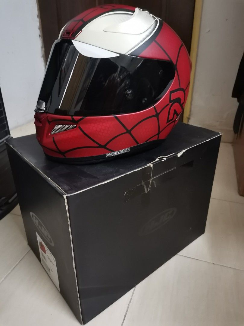 HJC rpha11 marvel edition spiderman helmet, Auto Accessories on Carousell