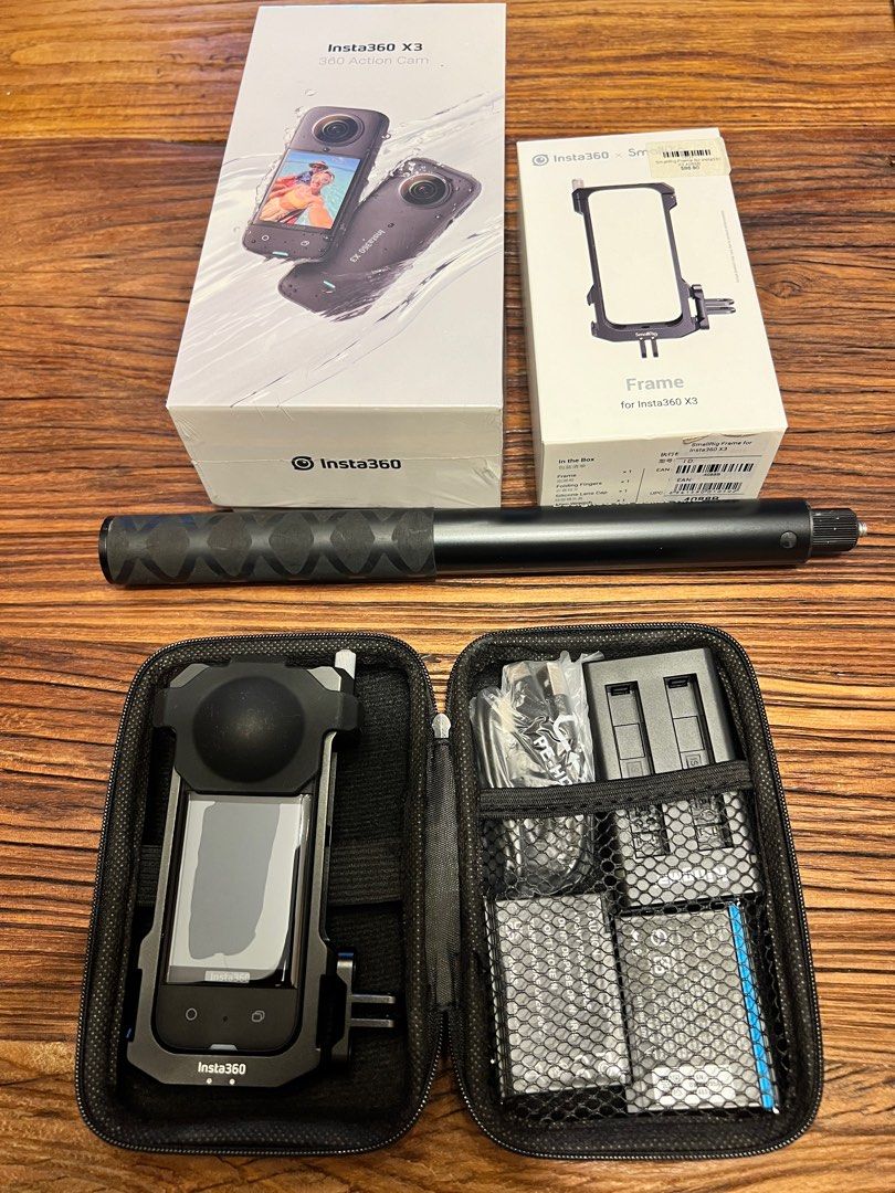 Insta360 X3 with small rig cage and accessories, Photography, Cameras ...