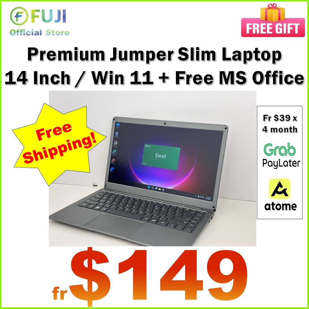 Jumper 14 Inch Slim Laptop - SSD Drive - Windows 11 + Free MS Office ...