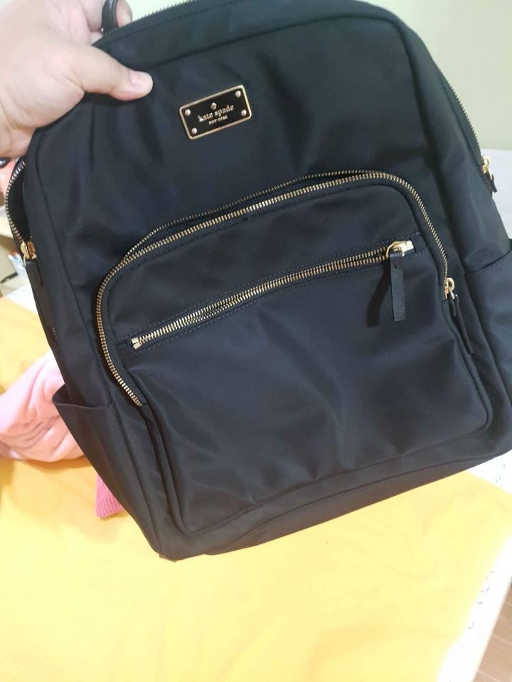 Kate Spade Large Nylon Backpack- Black, Women's Fashion, Bags & Wallets ...