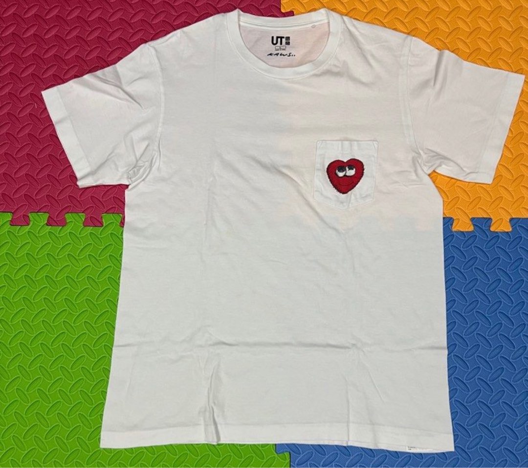 Kaws x Uniqlo Red Heart, Men's Fashion, Tops & Sets, Tshirts & Polo ...