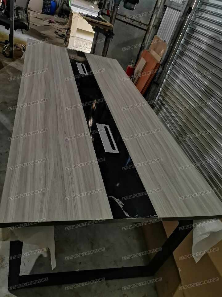 laminated table with metal legs conference | offie meeting table ...