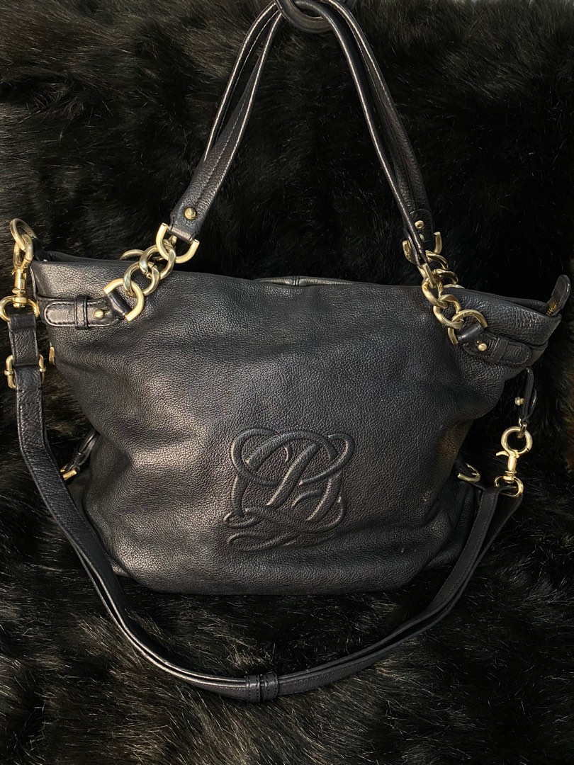 Louis Quatorze Black Leather Shoulder Bag, Luxury, Bags & Wallets on ...