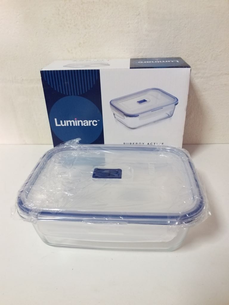Luminarc Pure Box Active Glass Container + Lid 122 cl 41 oz., Furniture ...