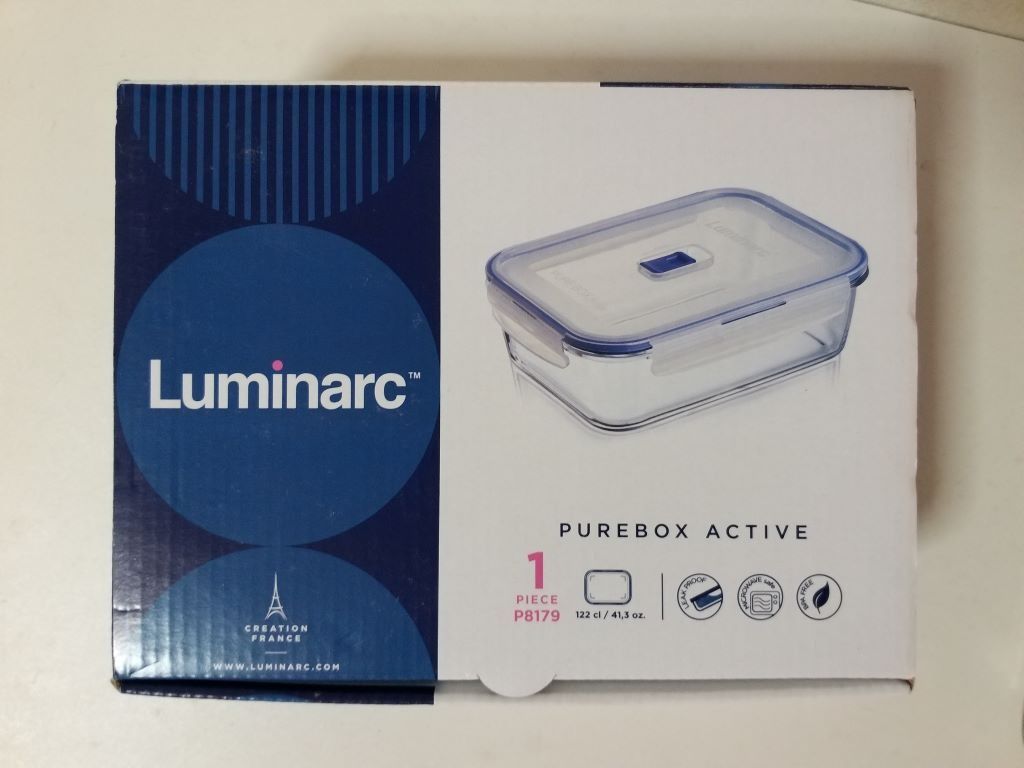 Luminarc Pure Box Active Glass Container + Lid 122 cl 41 oz., Furniture ...