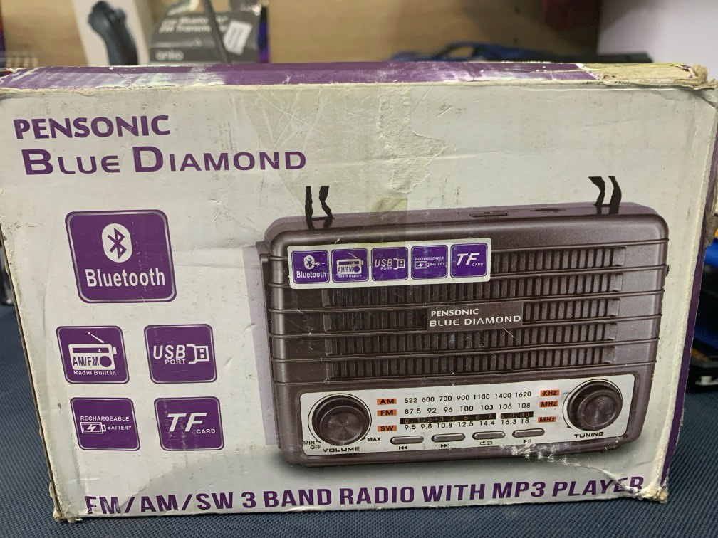 Pensonic Blue Diamond Bluetooth AM / FM / SW3 Band Radio With Mp3 - Usb ...