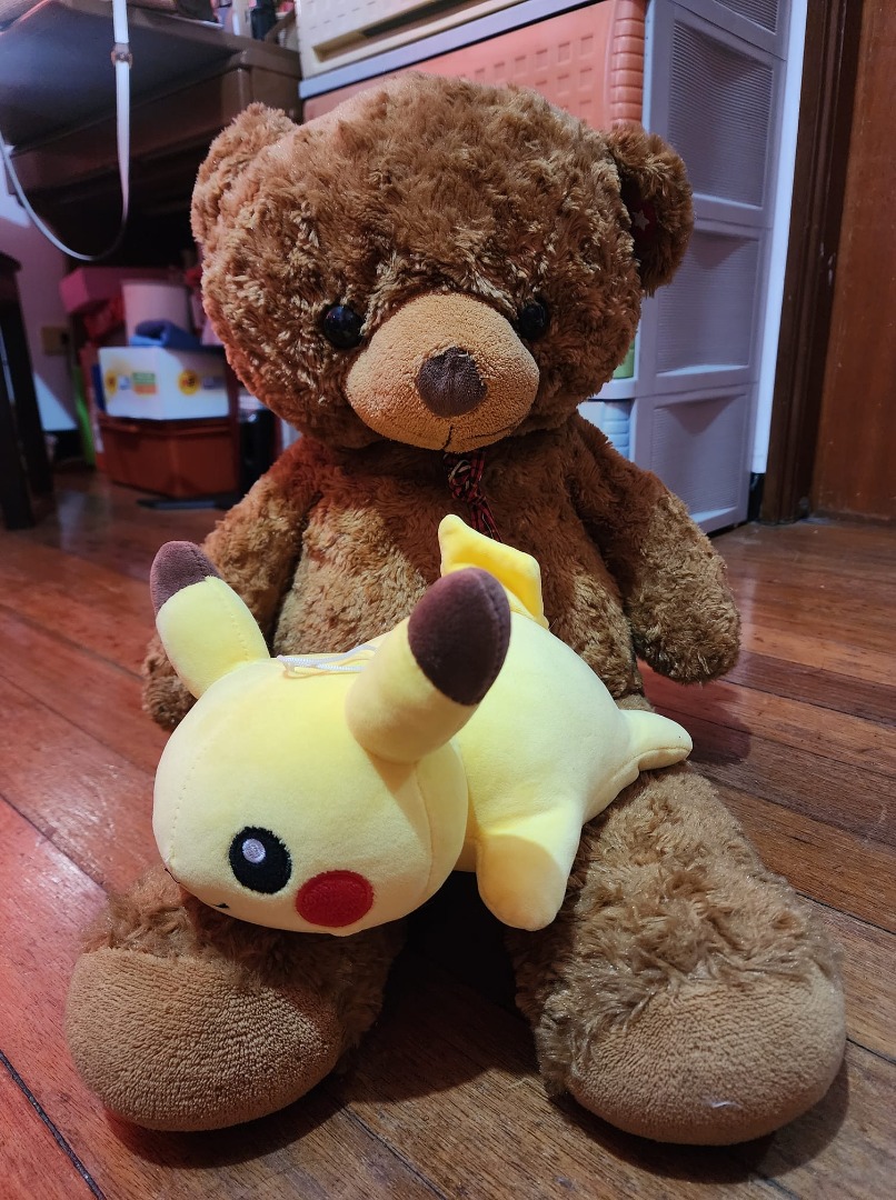 Pikachu, Big Brown Teddy Bear, Shiba Inu Dog Stuffed Toys Plush ...