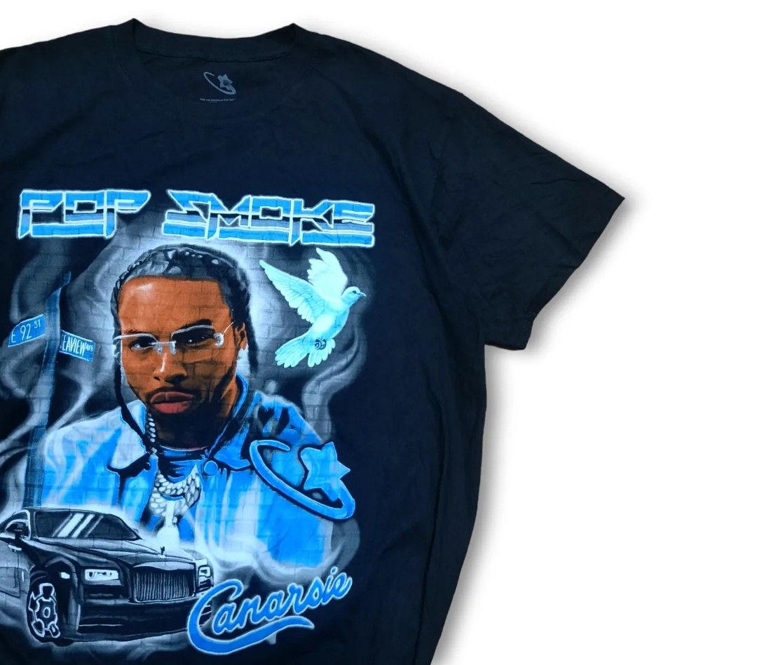 POP SMOKE OFFICIAL MERCHANDISE RAP TEE, Men's Fashion, Tops & Sets ...