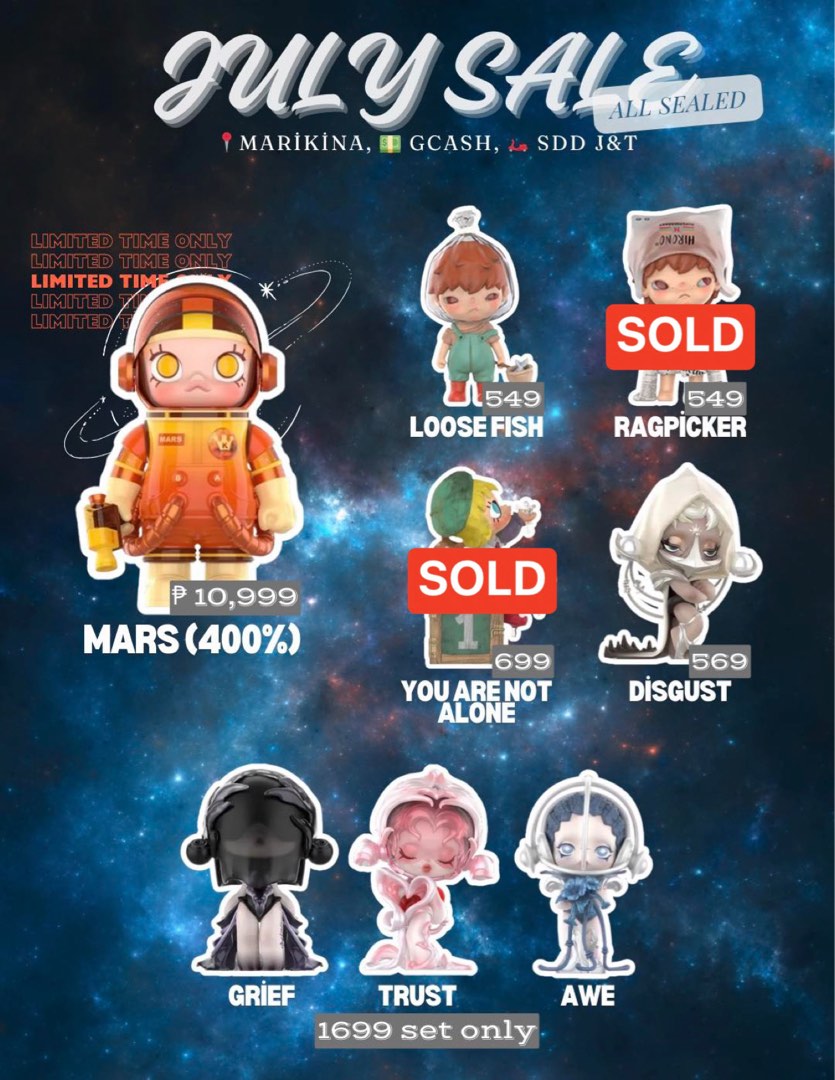 Popmart Mega Space Molly, Skullpanda the sound, Hirono, Hobbies & Toys ...