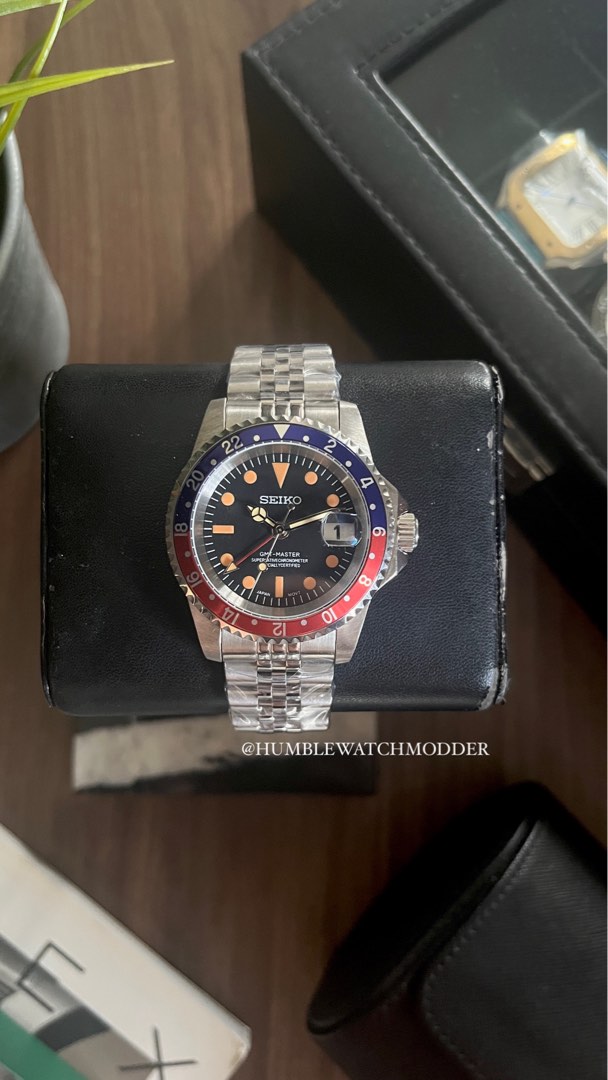 Seiko Vintage GMT Pepsi Mod, Men's Fashion, Watches & Accessories ...