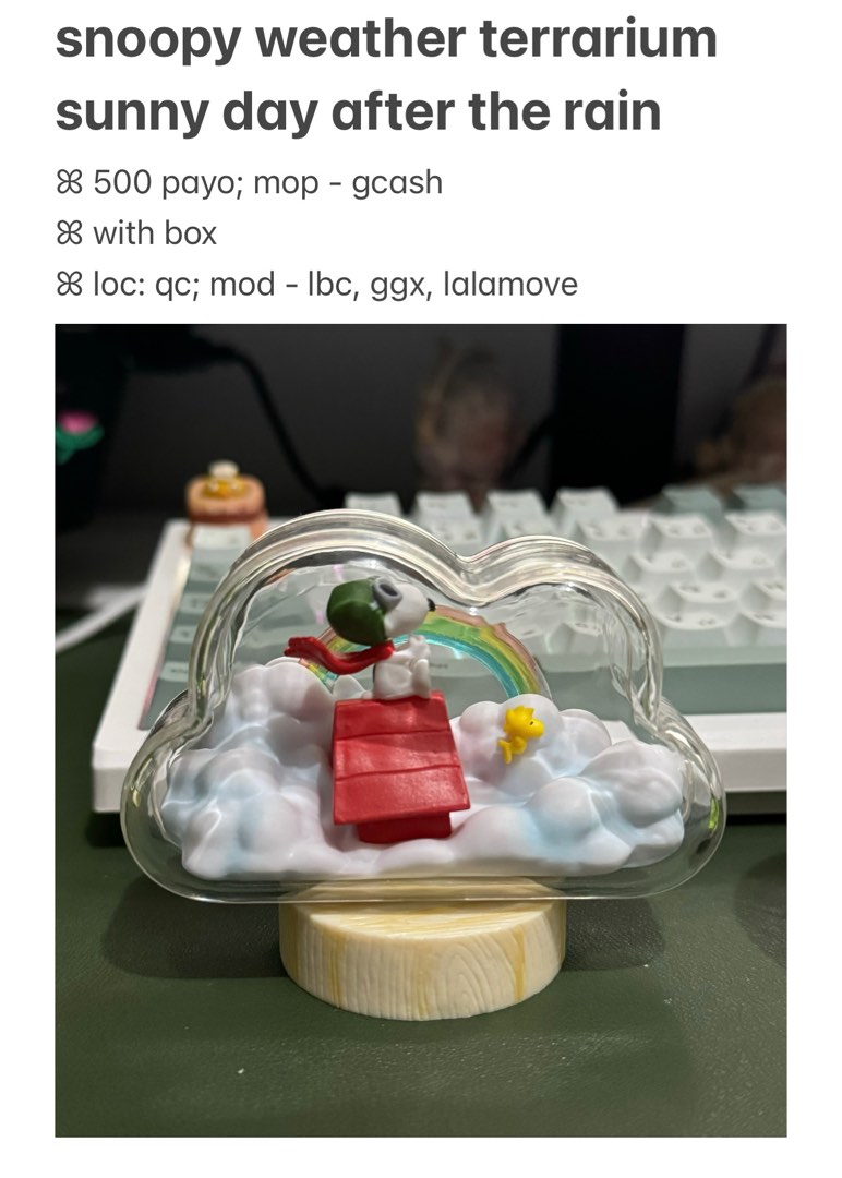 snoopy weather terrarium sunny day after the rain, Hobbies & Toys, Toys ...