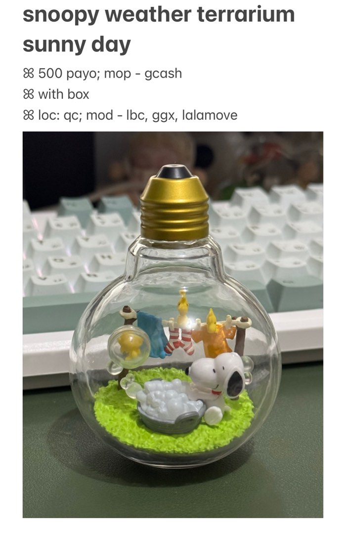 snoopy weather terrarium sunny day, Hobbies & Toys, Toys & Games on ...
