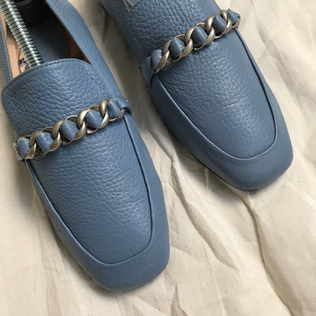ST JOHN blue label chain genuine leather loafers - 630, Fesyen Wanita ...