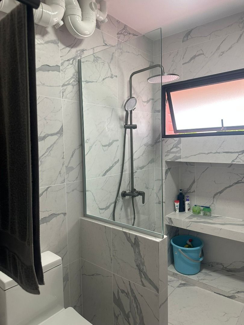 Toilet Hacking and Tiling/ Tiling Contractor/ HDB Tiling/ Tiles overlay ...
