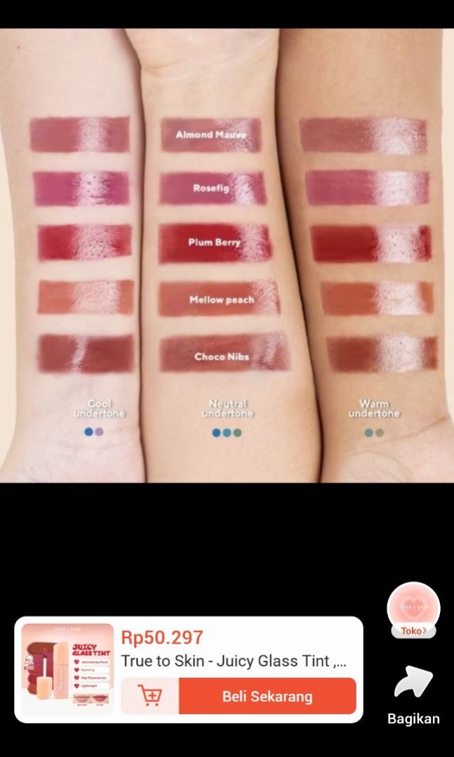True To Skin Shade Almond Mauve / Juicy Glass Tint / Lip Tint ...