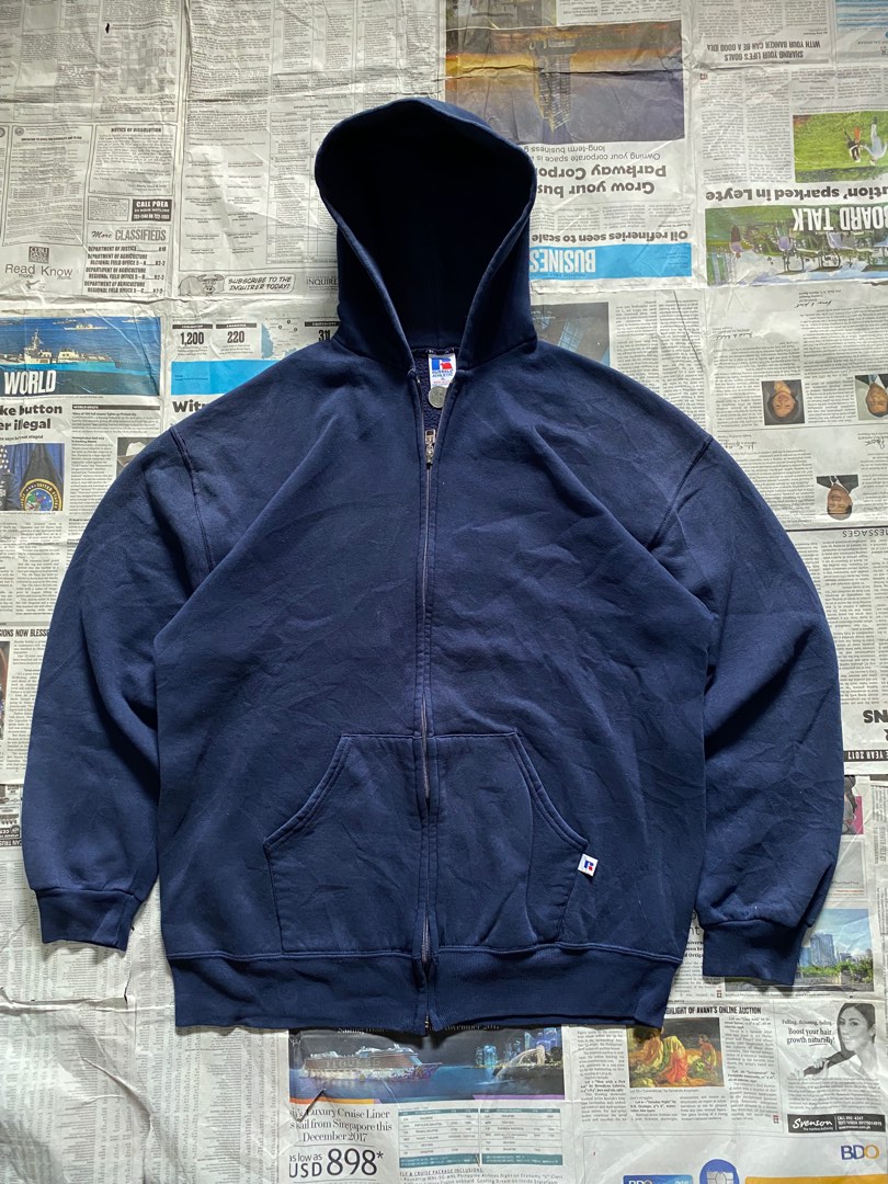 Vintage Russell hoddie, Men's Fashion, Tops & Sets, Hoodies on Carousell