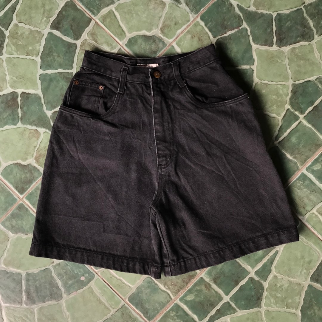 Washed Black Jorts, Women's Fashion, Bottoms, Shorts on Carousell