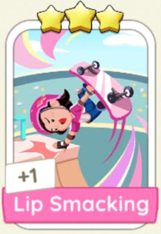 3 STARS Lip Smacking Set 10 Skate Boarding MONOPOLY GO MOBILE GAME APP ...